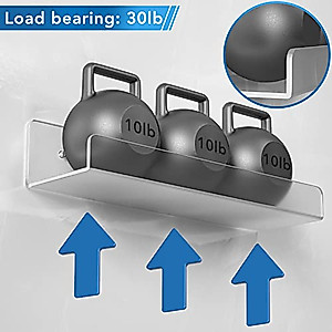 4 Pack 16.5" Acrylic Invisible Floating Bookshelf Multifunctional Wall Shelf, Hangable CDs Picture Book Display and Acrylic Nail Polish Shelves for Picture Storage, Kitchen Bottle & Can Display