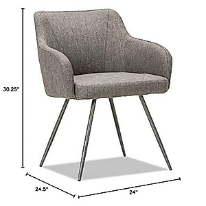 Alera ALECS4351 Captain Series Chrome Base 24 in. x 24.5 in. x 30.25 in. Guest Chair - Gray Tweed