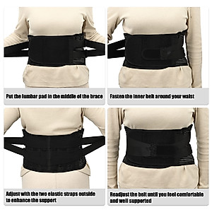 VOCOSTE Back Brace for Lower Back Pain, Back Support Belt for Women Men with Removable Lumbar Pad to Ease Herniated Disc Scoliosis M Size