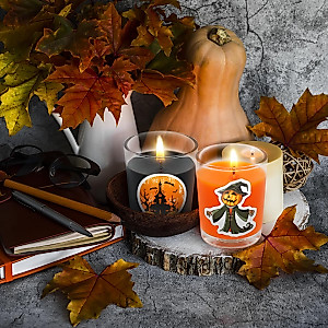 10 Orange and 10 Black Votive Candles, Unscented Soy Wax Candle Filled in Clear Glass for Halloween Fall Home Décor and DIY