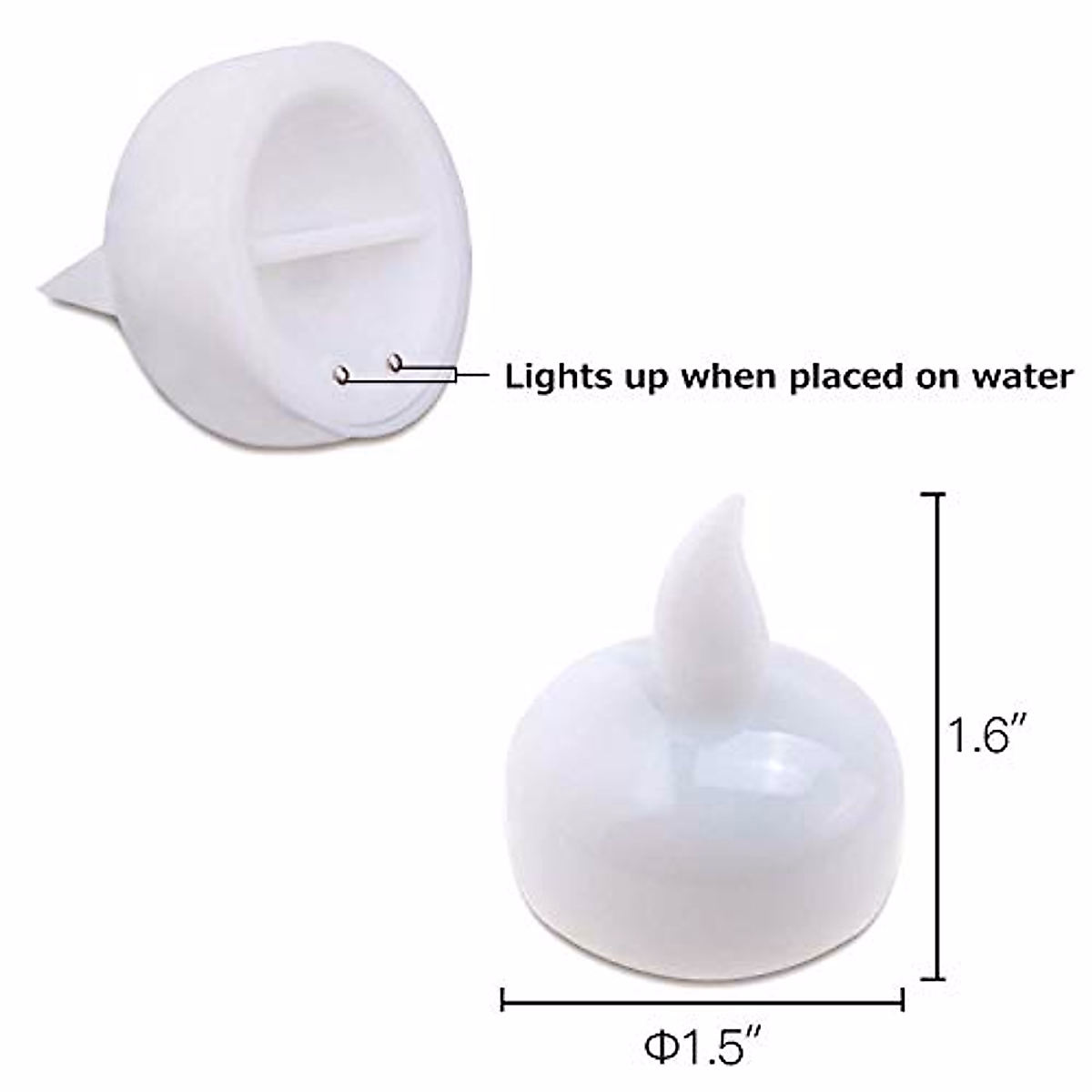 IMAGE Floating Candles, Flameless Floating LED Tea Lights 12 Pack Waterproof Tealight Candles for Wedding Party Spa Home Indoor Outdoor Decor-Warm White