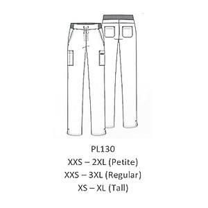 Sanibel Scrubs Stretch Women's Petite Midrise Tapered Leg Drawstring Pant (Navy - PL130P-NARS-MP)