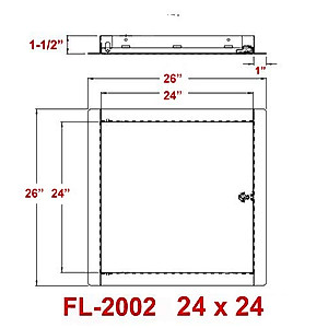 Premier Access Doors 2002 Series Steel Access Door, 24 x 24 Flush Universal Mount, White (Screwdriver Latch)