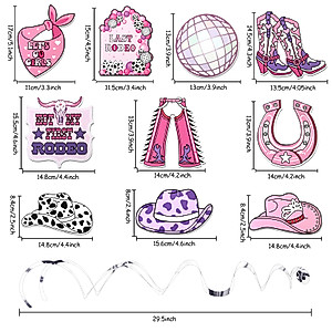 Western Cowgirl Party Hanging Decorations, Let's Go Girls Cowgirl Bachelorette Party Decorations for Western Disco Party Cowgirl Birthday Western Theme Last Rodeo Bachelorette Party Supplies