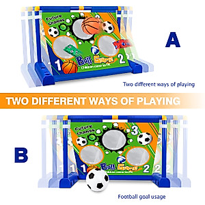 Electric Moving Football Goal Net Set, Football Target Toss with Footballs and Pump,Interactive Training Game Toys for Indoor Outdoor Sports Ball Game, Gift for Boy Girl 3 4 5 6 7 Year