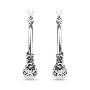 LeCalla Sterling Silver Jewelry Hollow Hoop Balinese Earrings for Women