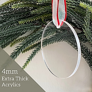 UNIQOOO 3.25“ Clear Acrylic Christmas Tree Ornament, Stocking Gift Tag, Acrylic Blanks, Wedding Gift Tag, Pack of 20