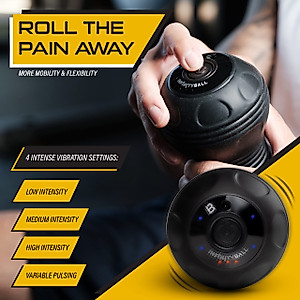 Nextrino Peanut Massage Ball, 4-Speed Vibrating Foam Roller Massager, Deep Tissue Muscle Pain Relief for Lower Back Shoulder Calf Arm, Myofascial Release Therapy for Anywhere Workout Recovery