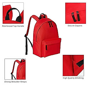 KDWAVE Classic Backpack for Women Men Lightweight Laptop Backpack Daypack Travel Bag with Adjustable Padded Shoulder Straps Bright Red