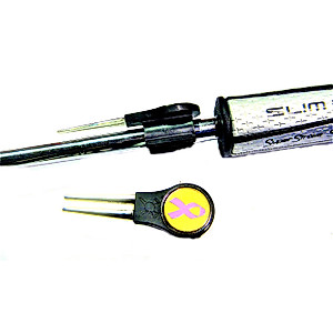 Putter Mounted Divot Tool and Ball Marker - Pink Ribbon Gold