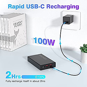 POIYTL Laptop Power Bank 100W USB C 20000mAh Portable Laptop Charger Super Fast Charging External Battery Pack for MacBook Dell XPS IPad iPhone 13/12 Pro Mini Samsung Switch