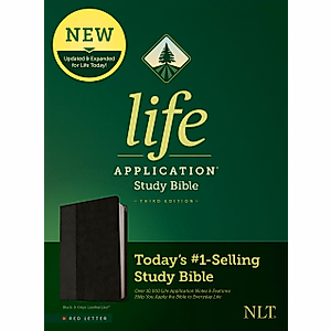 NLT Life Application Study Bible, Third Edition (LeatherLike, Black/Onyx, Red Letter)