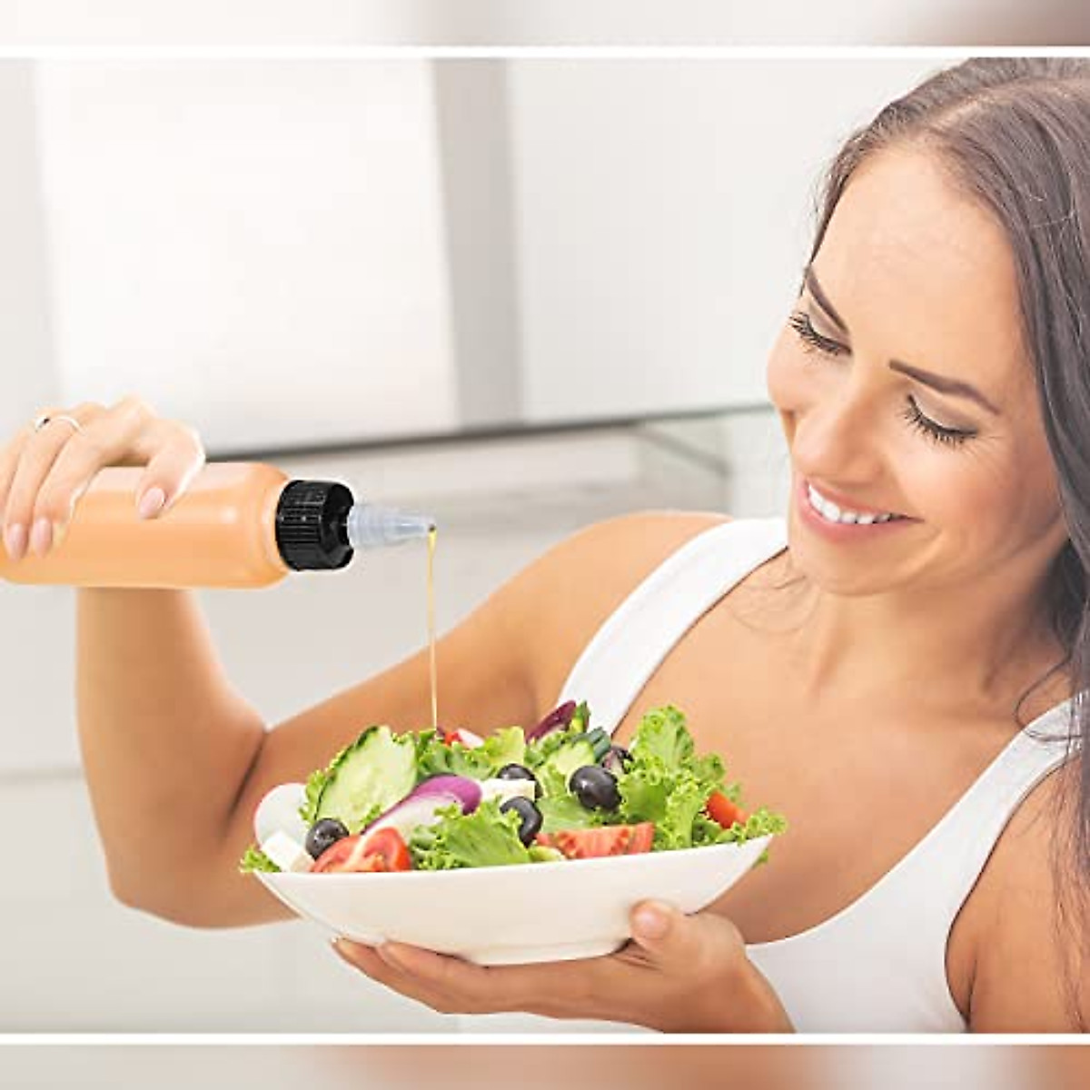 60 Pieces Plastic Squeeze Bottles 4 oz Condiment Dispensing Bottles with Twist Top Cap Sauce Squirt Empty Squeeze Bottles for Condiment Cookie Decorating Sauces Arts Crafts Lab Oil