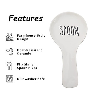 Spoon Rest for Kitchen Counter,Ceramic Spoon Holder,Ceramic Utensil Holder,Large Size Cooking Utensil Kitchen Spoon Rest -Essential Kitchen Gadgets & Accessories