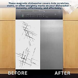 Instant Stainless Steel Magnetic Dishwasher Cover, Reusable Decal for Front Panel, Dishwasher Magnet Cover, Appliance Wrap Skin, 23.5” x 30”