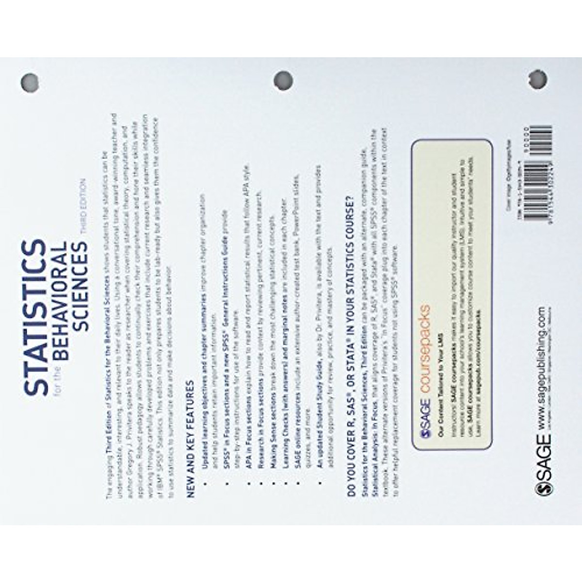 Statistics for the Behavioral Sciences