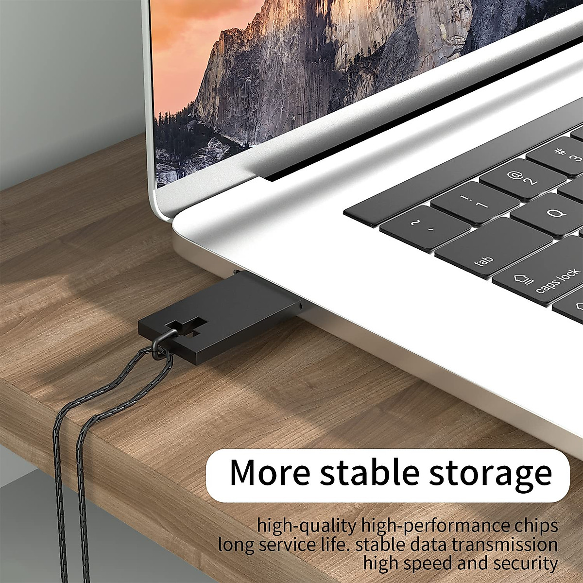 USB Flash Drive- Thumb Drive Memory Stick Pen Drive 128GB Necklace Metal Style Keychain Design (128.gb, Gun Color)