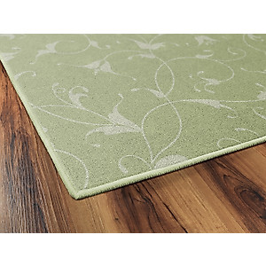 Brumlow Mills Caitlin Simple Home Indoor Floral Print Pattern Area Rug Perfect for Any Living Room Decor, Bedroom Carpet, Dining Room, Kitchen or Entryway Rug, 2'6" x 3'10", Green
