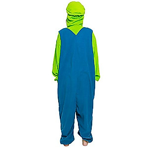 SAZAC Kigurumi Super Mario Bros Luigi - Onesie Jumpsuit Halloween Costume (One Size) Blue/Green
