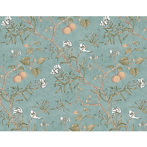 Self Adhesive Vintage Branches Birds Contact Paper Wallpaper for Kitchen Bathroom Bedroom Walls Decor Cabinets Shelf Dresser Drawer Liner Furniture Sticker 17.7X117 Inches