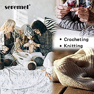 seremel 4Ply Acrylic Soft Yarn 2 Balls 1Pack, 2 Pcs Crochet Yarn Total 100g (3.4oz) / 260m (280Yds), Crocheting/Knitting #4 Medium Yarns, Worsted Beautiful Color (Hot Red)