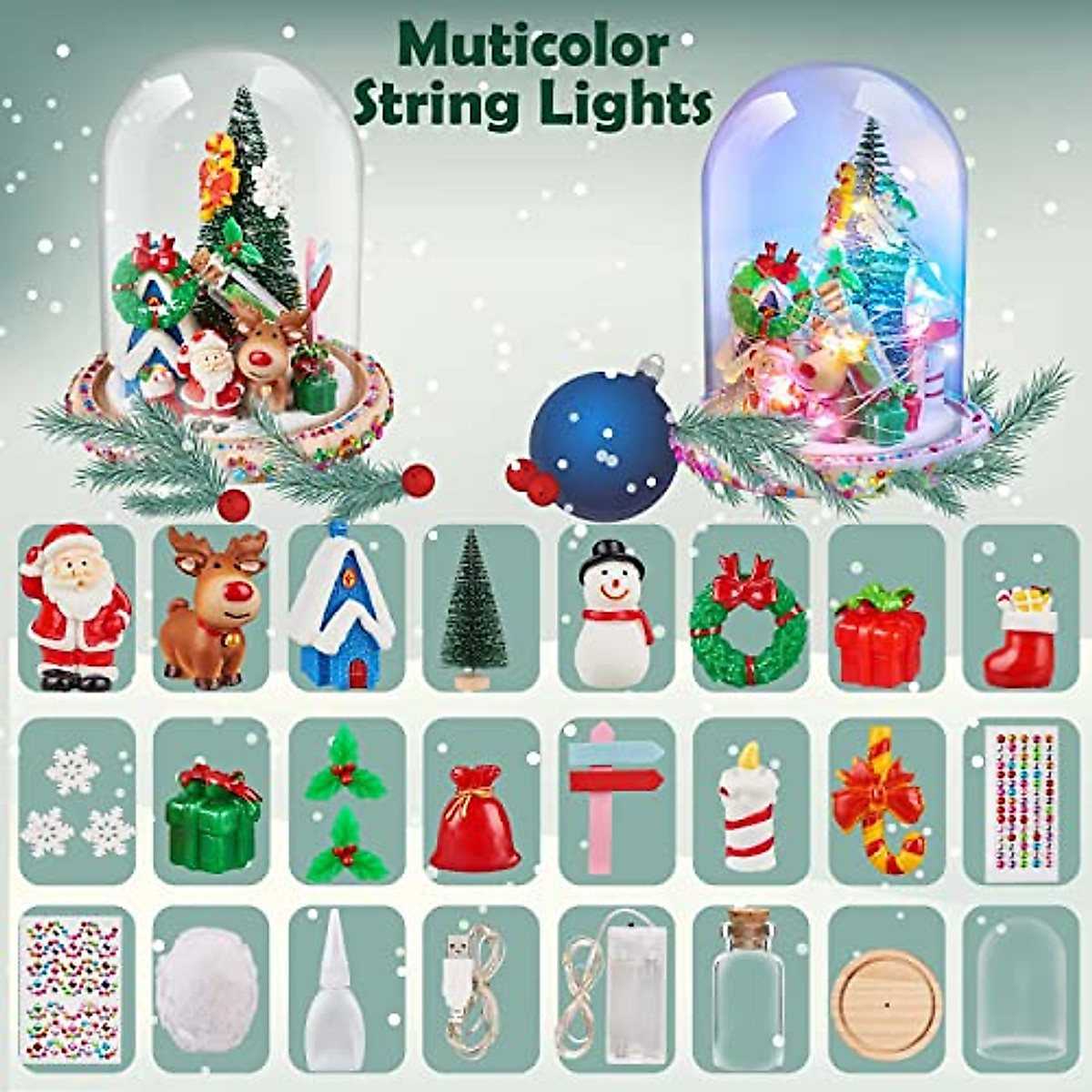 Christmas Gifts, Make Your Own Night Light DIY Arts and Crafts for Kids 4 5 6 7 8 Year Old Girls Christmas Stocking Stuffers, Xmas Tabletop Decoration Women Room Decor Nightlight Toys