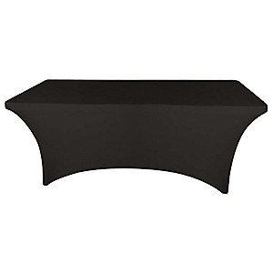 Banquet Tables Pro 6 ft. Rectangular Stretch Spandex Tablecloth (Black, 1)