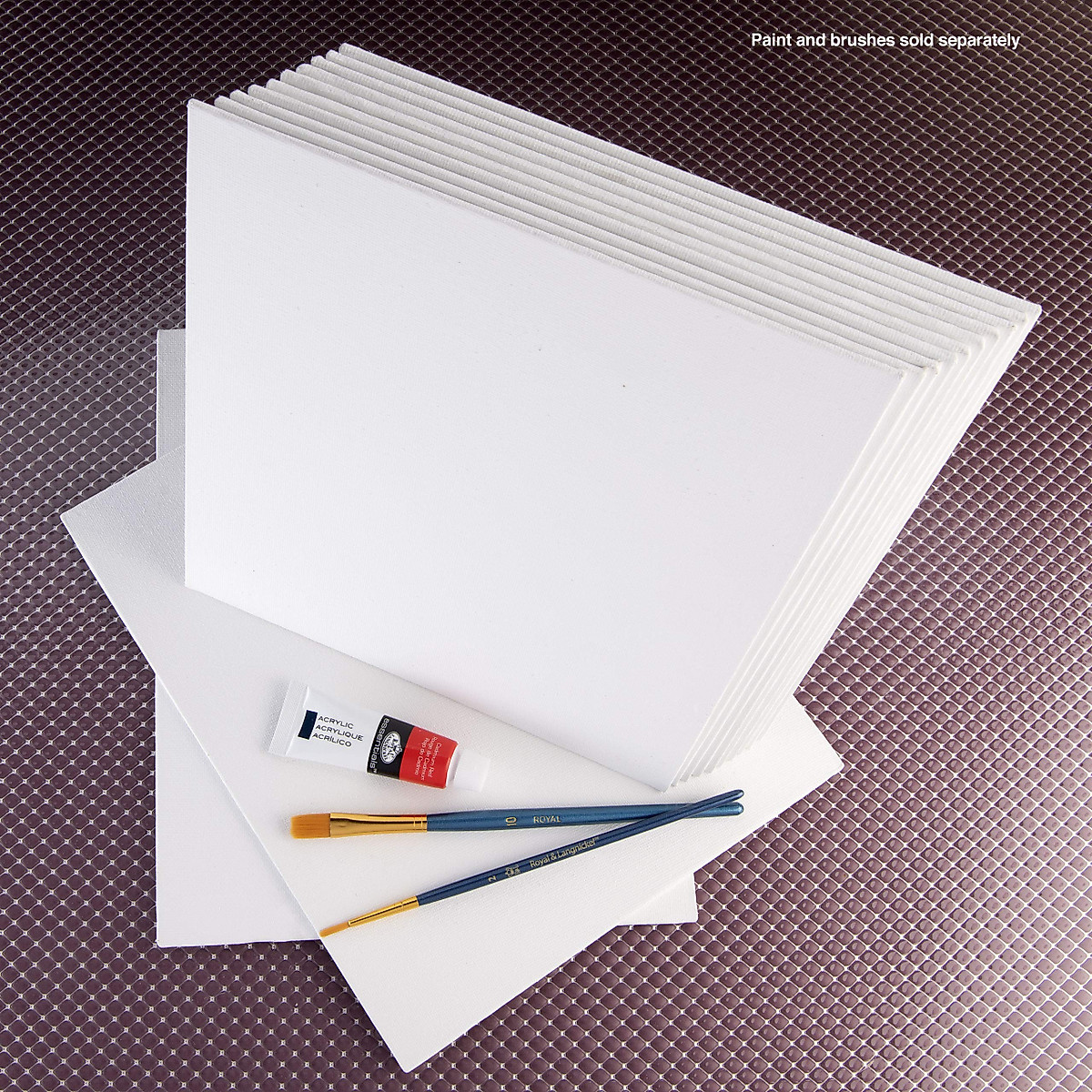 Royal & Langnickel Essentials 9x12 Triple Gessoed Canvas Panel Value Pack, for Oil and Acrylic Painting, 12 Pack