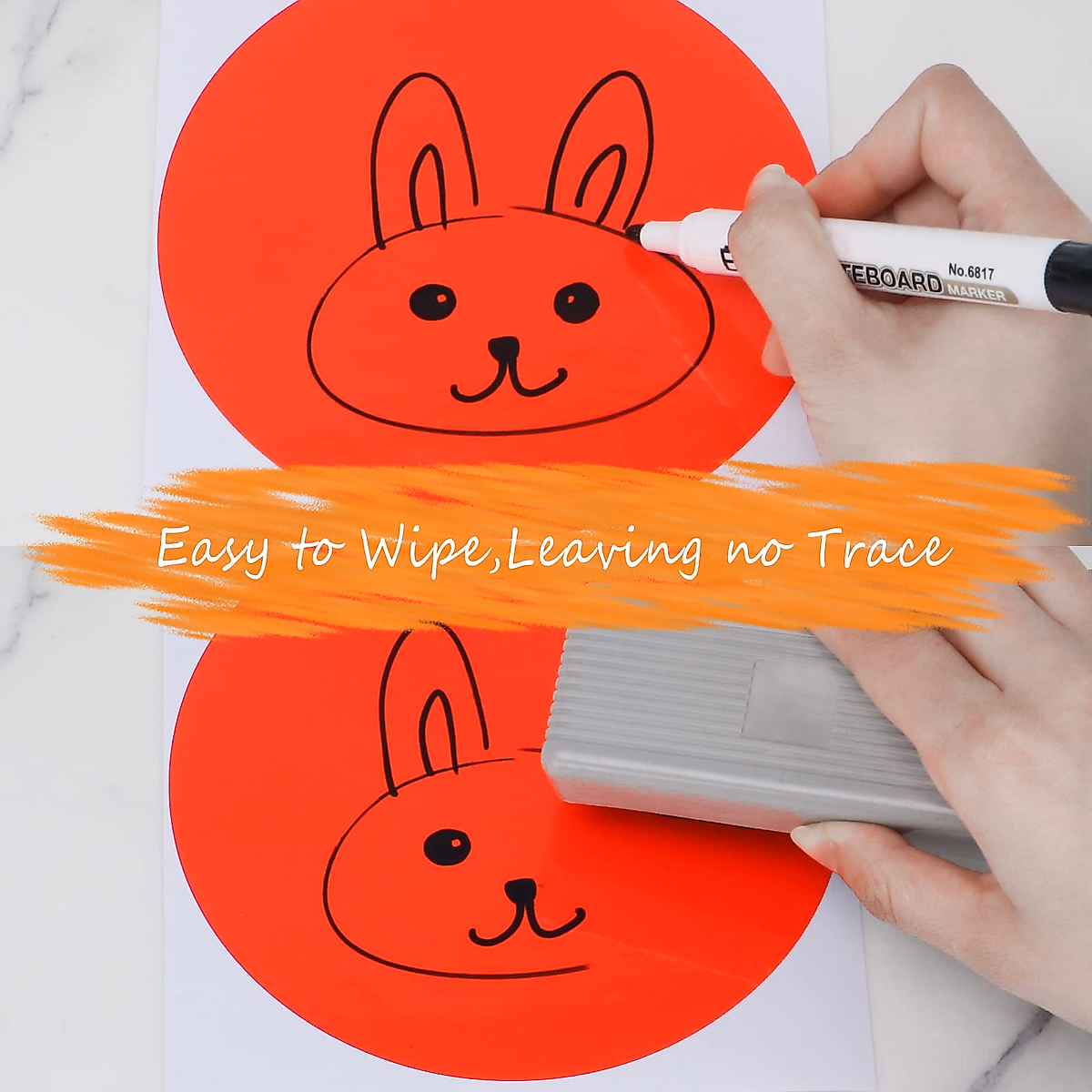 HOXHA 40Pcs 6 Inch Dry Erase Dots Circles, 10 Colors Removable Line Up Spots Set for Classroom Floor, Office, Home Table & Desk