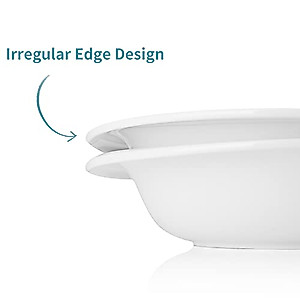 Sweese 140.001 Pasta Bowls - 22 Ounce Porcelain Serving Bowls Salad Bowls for Vegetable, Pasta Fruit Prep- Crescent Series - Set of 6, White