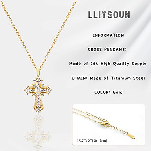 LLIYSOUN Gold Cross Necklaces for Women Jewelry Gold Cross Necklaces Gifts for Women Cross Necklace Minimalist Trendy Jewelry Valentines Day Gifts CN4
