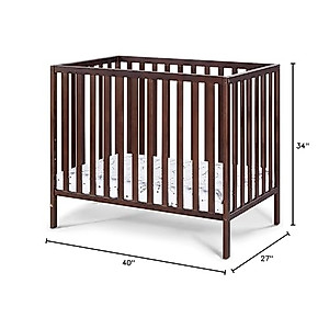 Suite Bebe Palmer 3-in-1 Mini Crib in Espresso - with Mattress Pad