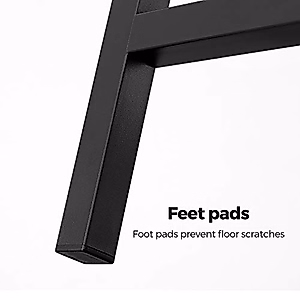 VASAGLE Dining Bench, Pair of 2, Industrial Style, Steel Frame, for Kitchen, Living Room, 12.8 x 42.5 x 19.7 Inches, Rustic Brown + Black