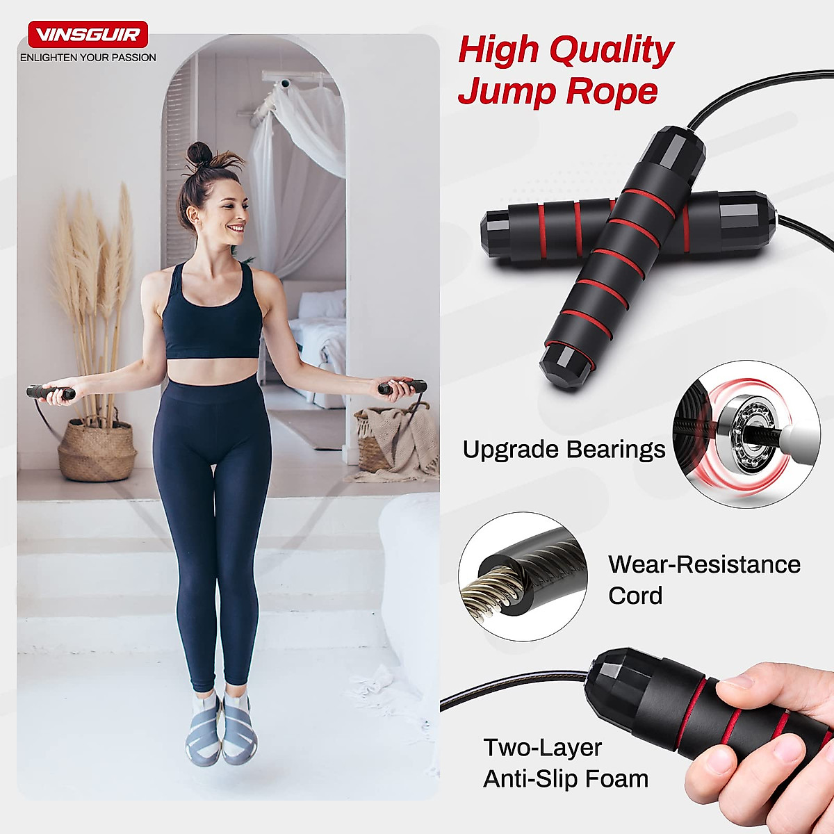 Vinsguir Ab Roller, 4-in-1 Ab Roller Kit with Knee Pad