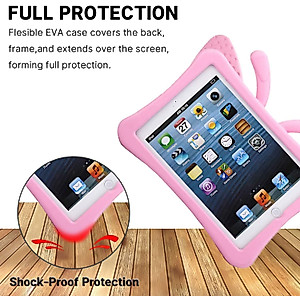 Feitenn iPad 8th Generation Case for Kids 10.2 inch 2020/2019, Shockproof Kickstand Butterfly Cover Non-Toxic EVA Foam Wings Kid-Proof Rugged Bumper Boy Girl Gift for iPad 7th 8th Gen 10.2'' - Pink