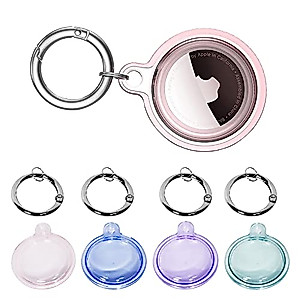 Airtags 4 Pack Keychain Waterproof Holder Case, Easy Installation,Soft Full-Body Shockproof for Air- tag Cover for Wallet,Luggage,Cat,Dog,Pets(4 Colors)