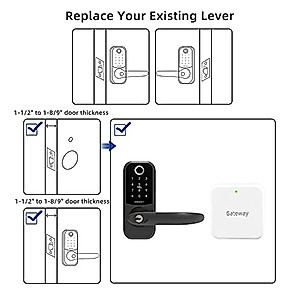 Keyless Entry Door Lock, SMONET Fingerprint Door Lock with Handle,Smart Locks for Front Door