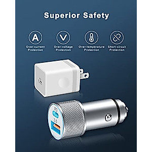 [Apple MFi Certified] iPhone 13 12 Fast Charger, TIKALONG 38W USB C Car Charger + 2 X 3FT Lightning Cable + 20W PD USB C Wall Charger Block Fast Charging for iPhone 13/12 Pro Max/11/XS/X/XR/8, iPad