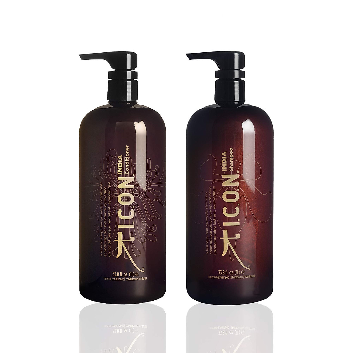 I.C.O.N. India Shampoo and Conditioner Combo, Salon-Quality Hair Care, 1 Liter Each