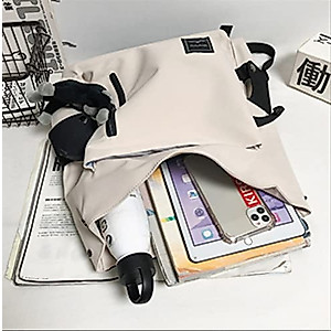 KOWVOWZ Casual Backpacks Campus High School Students Boys and Girls Student Bags Flip Simple Student Bags Japanese Harajuku Backpacks (white)