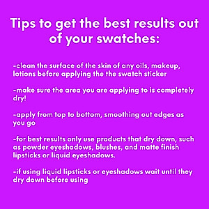 Makeup Swatch Sticker Stencils, 6 Pack of Vinyl Swatch Stencils, Makeup Artist Supply, Beauty Supply