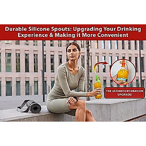 ZEKIAN Baby Water Bottle Cap, Water Bottle Spout, Bottle Top Adapter Replacement for Kids and Adults, Silicone Portable Spill-Proof, Leakproof, Reusable & Compatible with All Bottles, Pack of 4 PCS