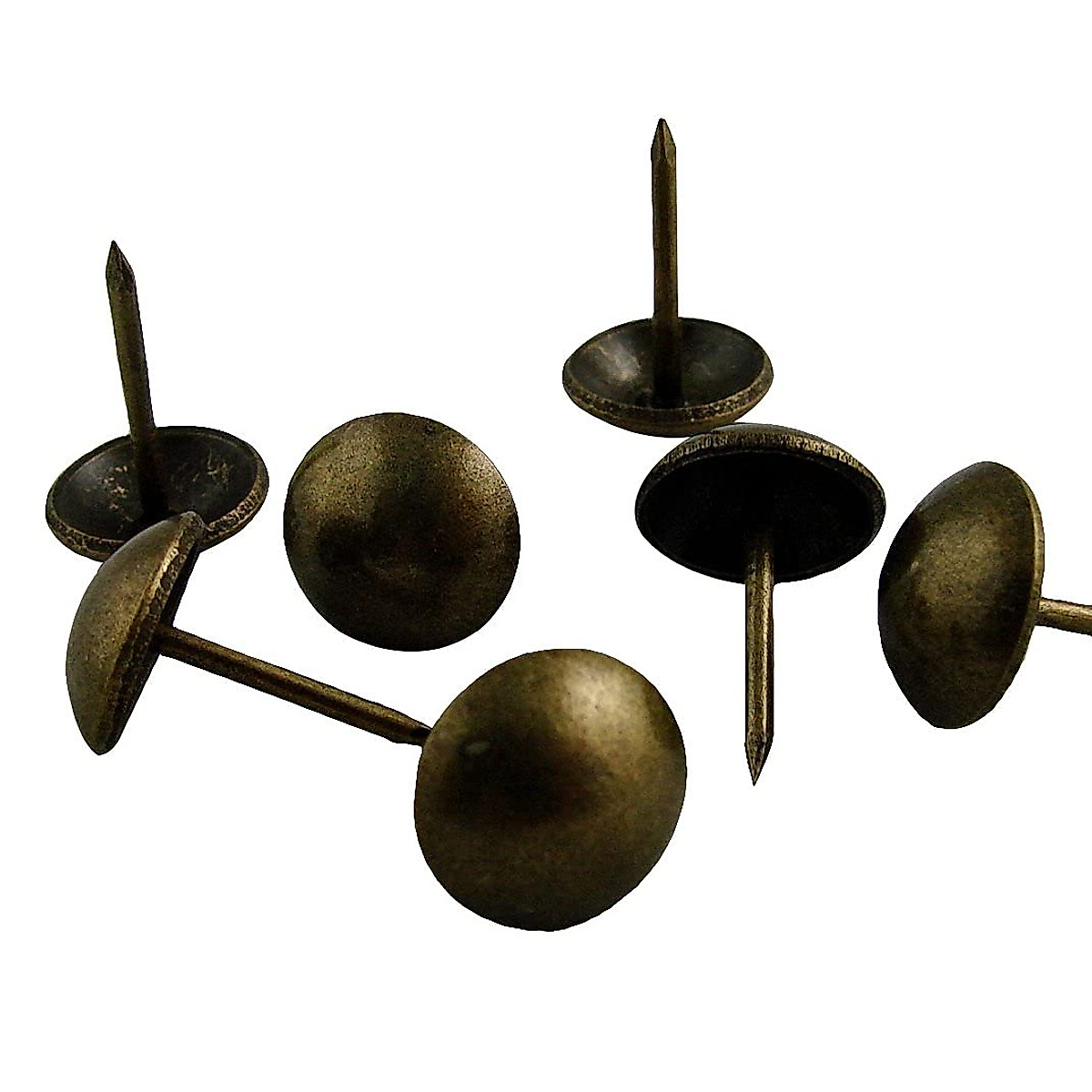 decotacks® 500 PCS Heavy Duty Antique Brass Finish Upholstery Tacks, Sofa Nails, French Natural Thumb Tack,Push Pin, 7/16" Head Dia [Antique Brass, French Natural] DX0511AB500