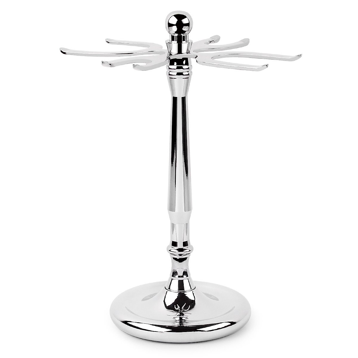 QSHAVE Deluxe 4 Prong Chrome Razor and Brush Stand, Prolong The Life of Your Shaving Brush