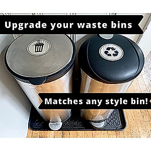 1620Designs Trash Recycle Sticker | Set of 2 Decals | Indoor Outdoor UV Stable & Weatherproof | Stainless Steel Kitchen Pantry Organization