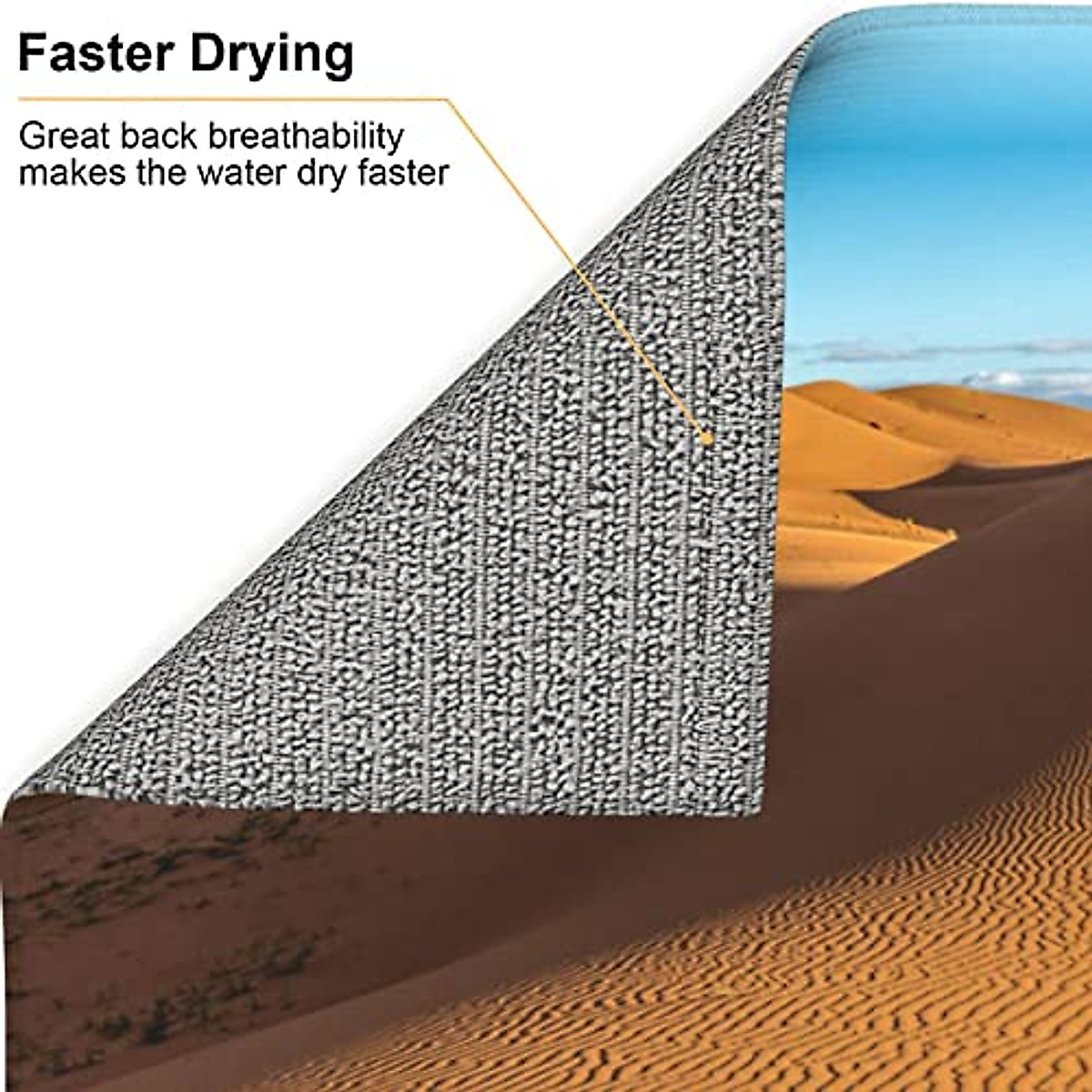 Sand Dunes in The Sahara Desert Printed Drying Mat For Kitchen Ultra Absorbent Microfiber Dishes Drainer Mats Non-Slip Silicone Quick Dry Pad - 18 X 16inch