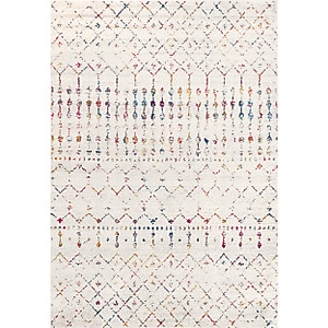 nuLOOM 8x11 Moroccan Blythe Area Rug, Light Multicolor, Faded Bohemian Design, Stain Resistant, For Bedroom, Dining Room, Living Room, Hallway, Office, Kitchen, Entryway