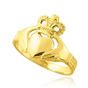 Claddagh Rings Polished 14k Yellow Gold Classic (Size 5.5)