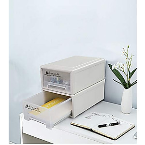 Rinboat 6 Quart Stacking Storage Drawer Unit Front Box, 3 Packs