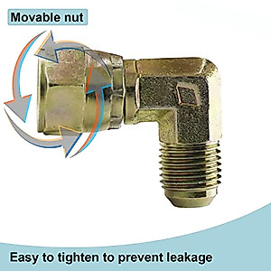 Tsinghwang 5 Pack 90° Elbow Connector for Camco Olympian Low Pressure Wave Heaters, 3/8" Female Swivel Flare x 3/8" Male Flare Propane Gas Water Oil Connector Coupling Fittings